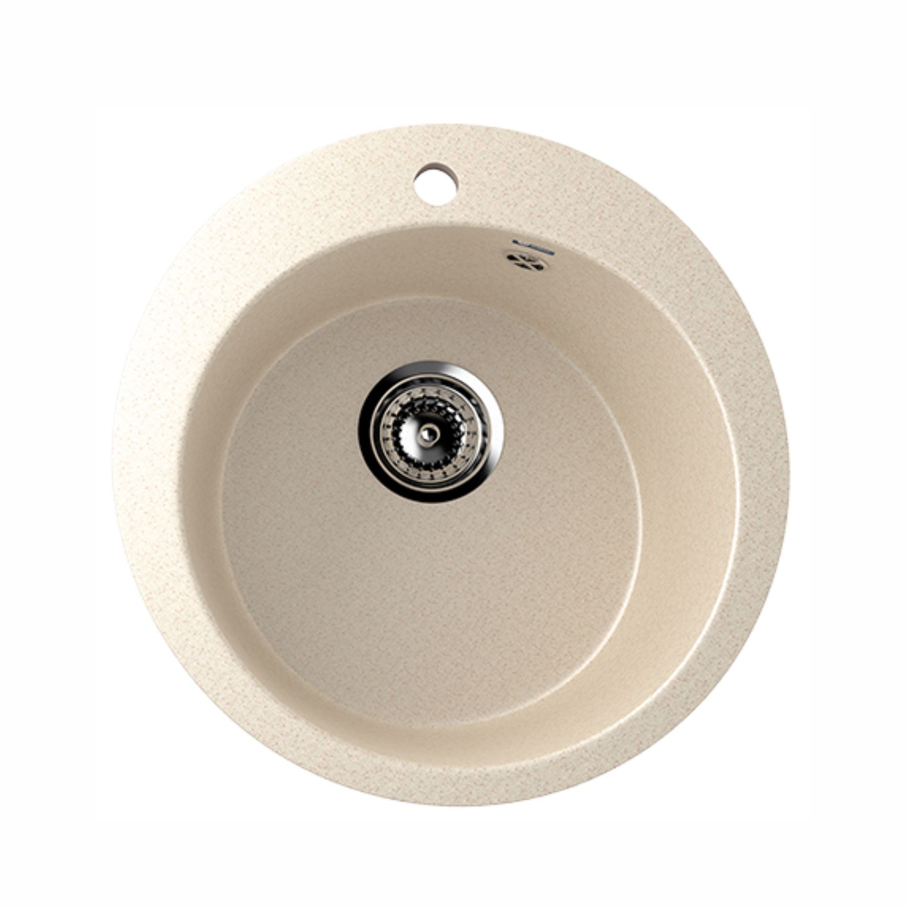 Кухонная мойка ULGRAN U-405 круглая с отверстием под смеситель, цвет Бежевый - Торговый Дом "Рубин"